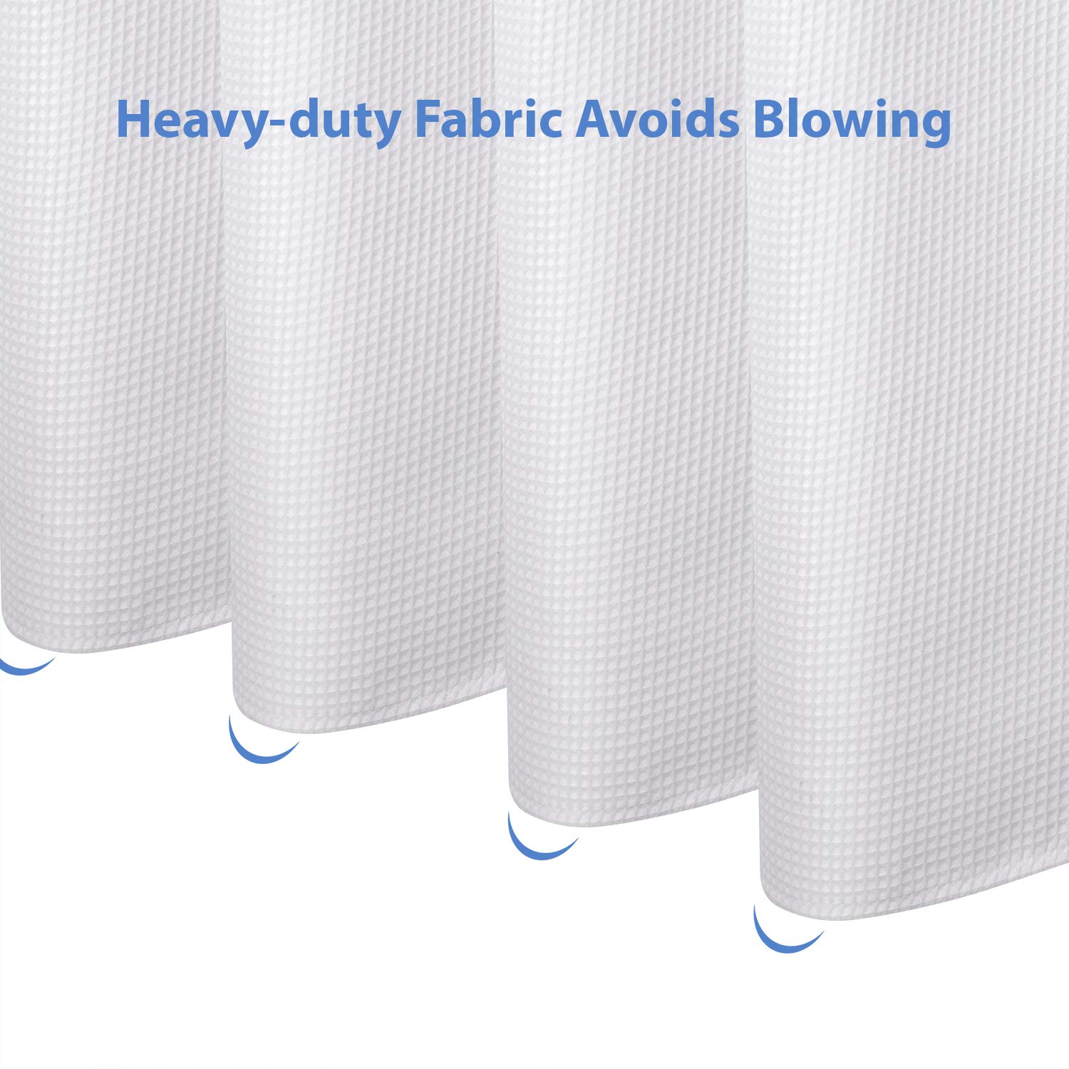 AmazerBath Waffle Shower Curtain, Heavy Duty Fabric Shower Curtains ...