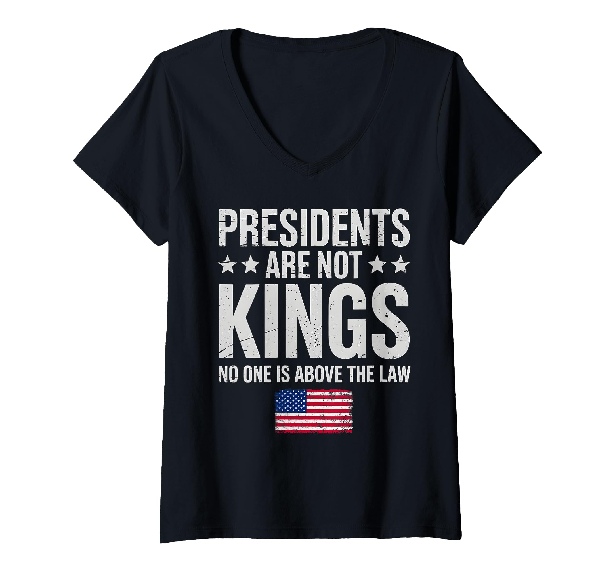 Womens Presidents Are Not Kings USA Flag No Kings In America Retro V ...