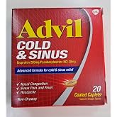 Amazon.com: Advil Sinus Congestion and Pain, Sinus Relief Medicine ...