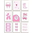 Amazon.com: Uniro Coquette Room Decor Aesthetic, Pink Bows Wall Art ...
