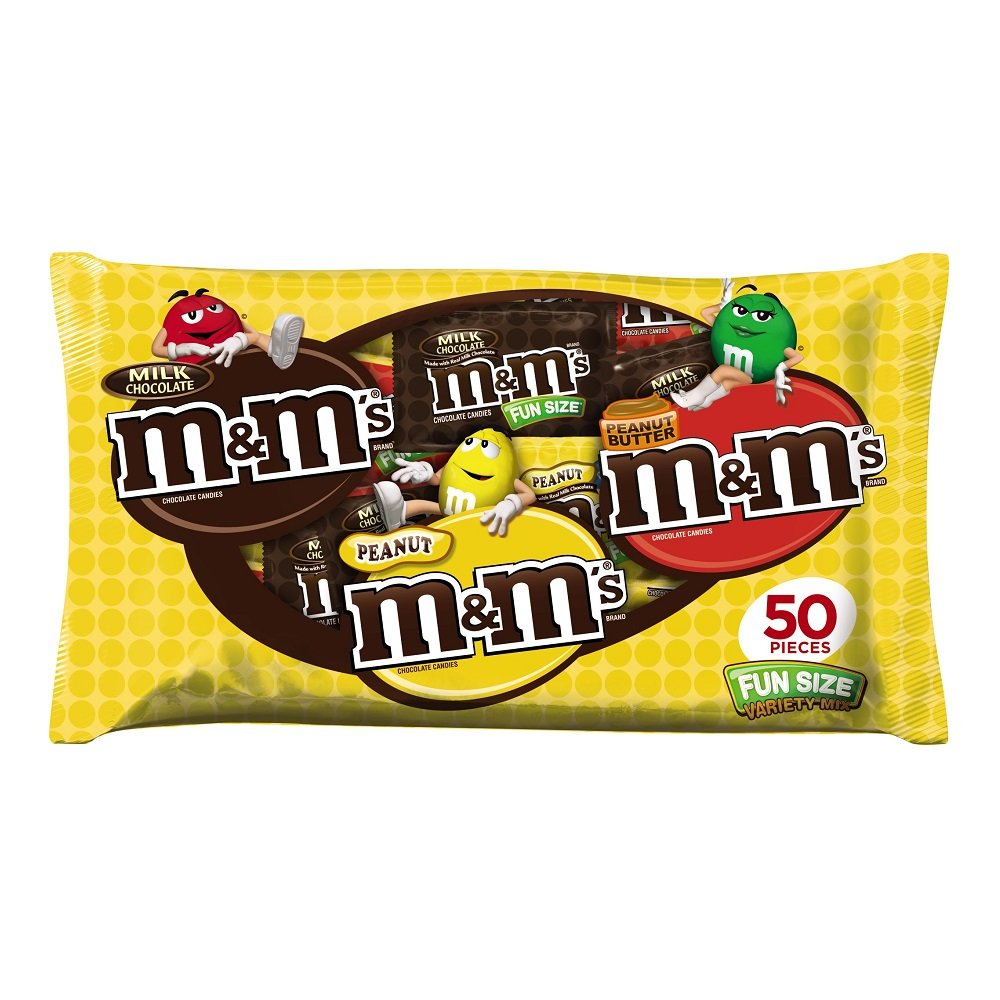 Amazon.com : M&M's Fun Size Chocolate Candy Variety Mix, 50 Pieces 27.4 ...