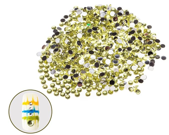 Amazon.com: Yellow Crystal Rhinestones/Jewels For Great Nail Art (Flat ...