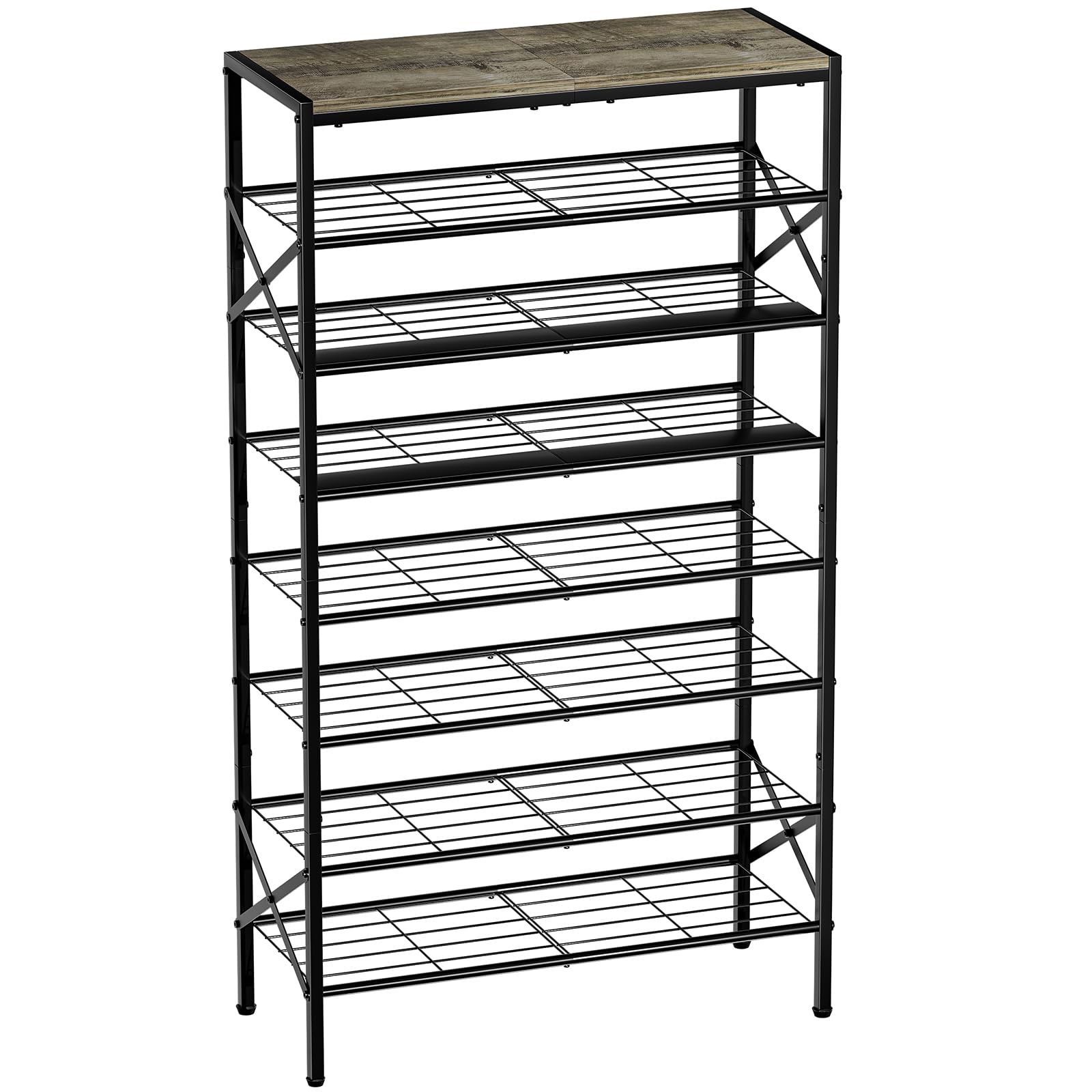 UNITSTAGE 8-Tier Tall Shoe Rack Organizer Shoe Storage for Entryway 24 ...