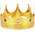 Amazon.com: Adorox Gold Royal King Plastic Crown Prince Costume ...