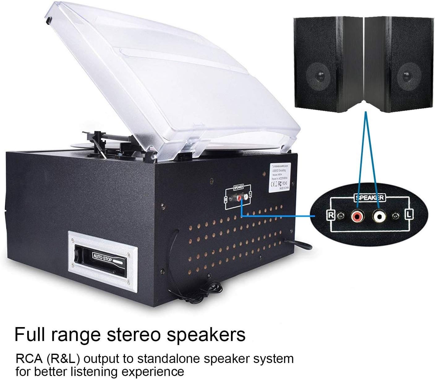 DIGITNOW! Bluetooth Viny Record Player, Turntable for CD, Cassette, AM ...