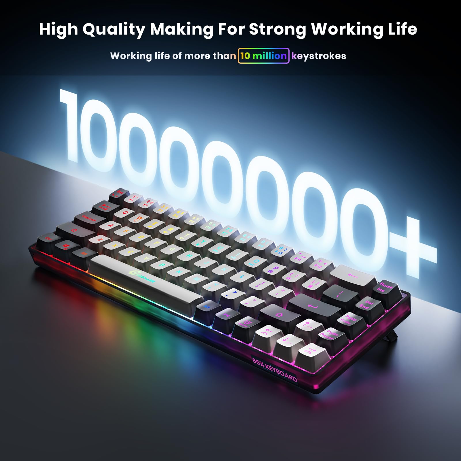 Mua GEODMAER 65% Wireless Gaming Keyboard, Rechargeable Backlit Gaming ...