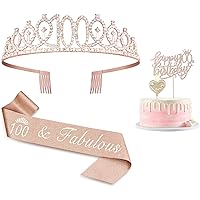 Amazon.com: 100th Birthday Decorations Women, Including 100th Birthday Crown/Tiara, Sash, Cake ...