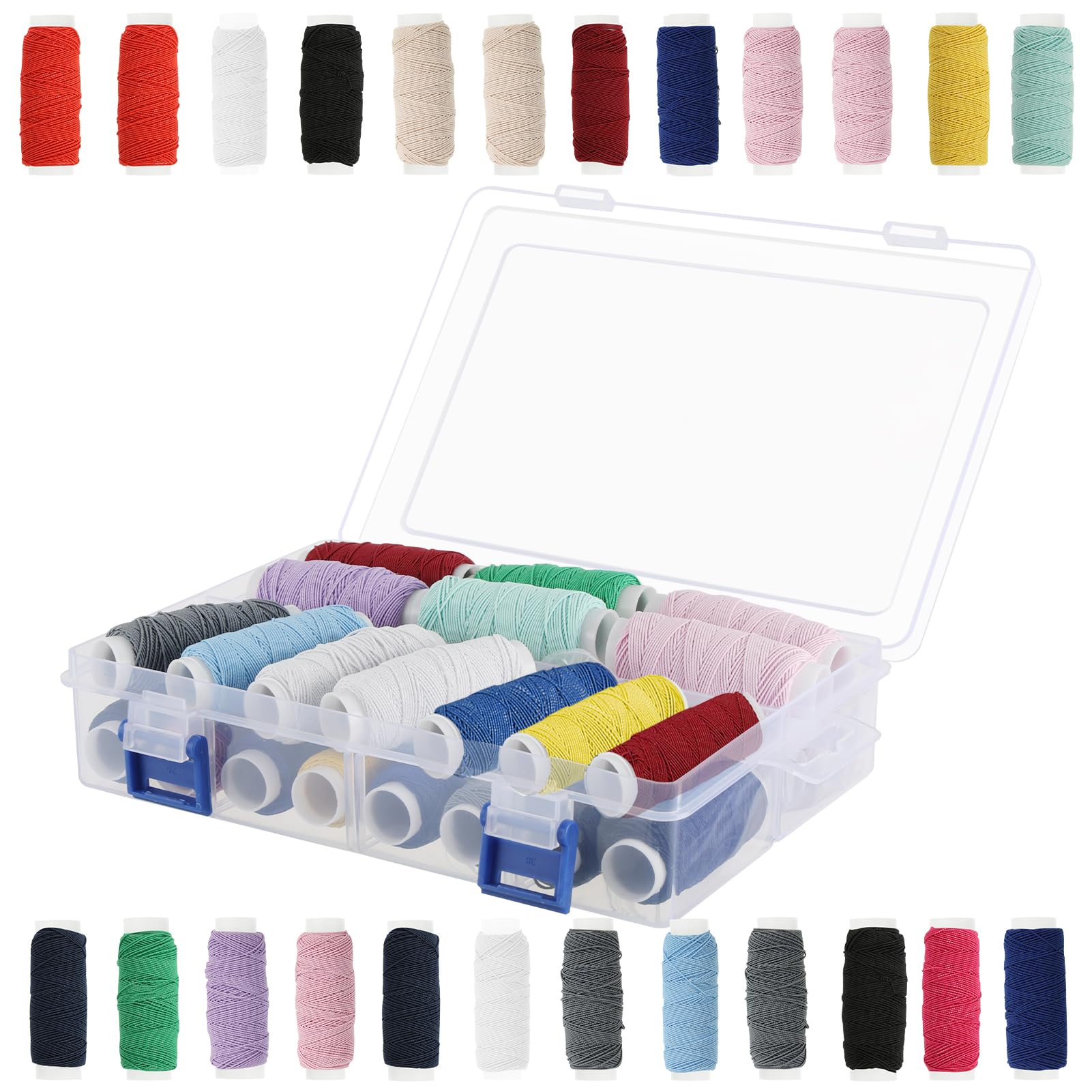 CODOHI 24PCS Elastic Sewing Thread for Sewing Machine, 0.5 mm Shirring ...