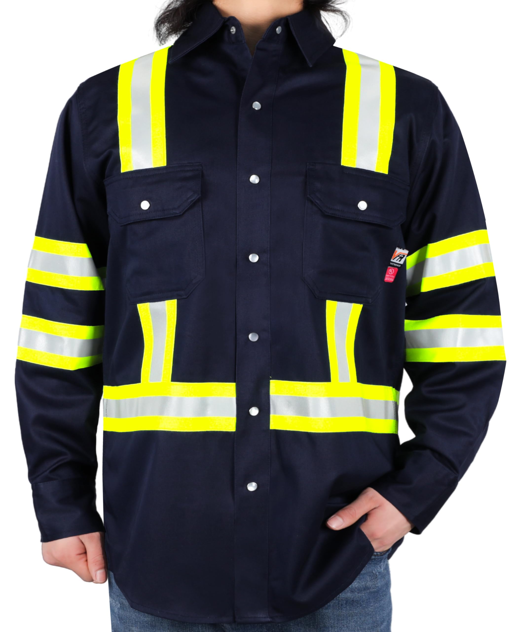 VATRENUS FR Shirts 7.5OZ High Visibility/High Vis Flame Resistant 100% ...
