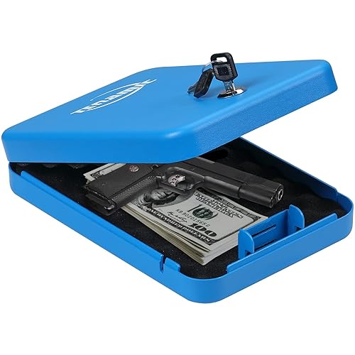Tenamic Pistol Safe, Portable Travel Gun Safe, Solid Steel Handgun Lock ...