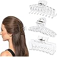 Amazon.com : Lusofie 3Pcs Clear Claw Clip Plastic Large Claw Clips for ...