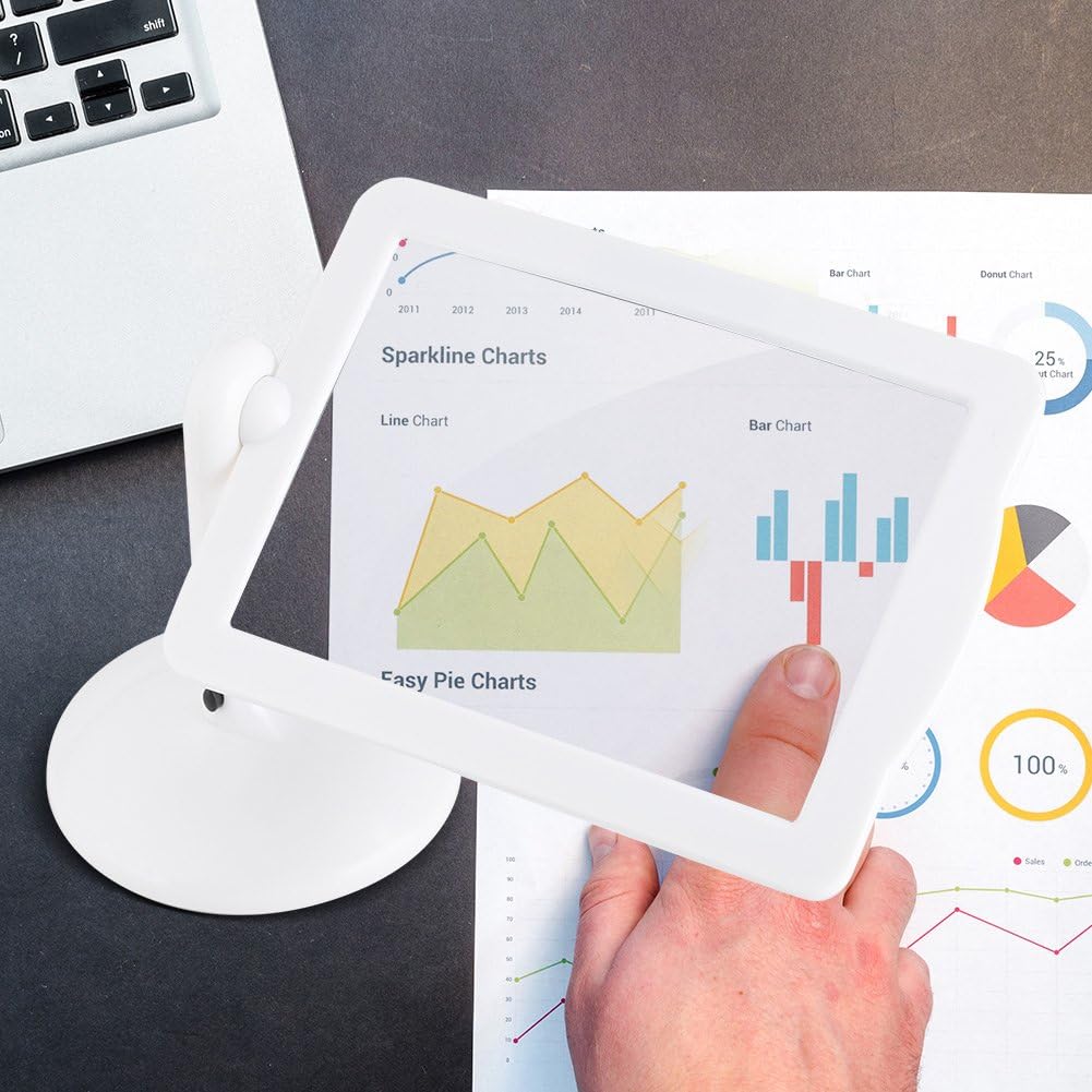 Fdit Led Magnifier, 360 Rotatable Hands-Free 3X Rectangular Screen ...