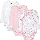 Amazon.com: Baby Girl's 3-Pack Long-Sleeve Kimono Bodysuit Set -Side ...