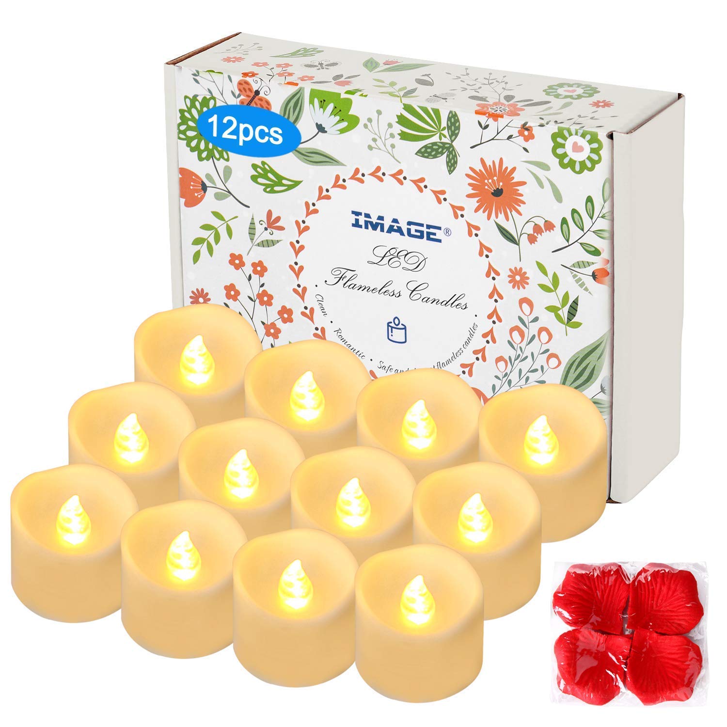 Amazon.de: IMAGE LED Kerzen mit Timer, 12 Stück Elektrische Teelichter ...