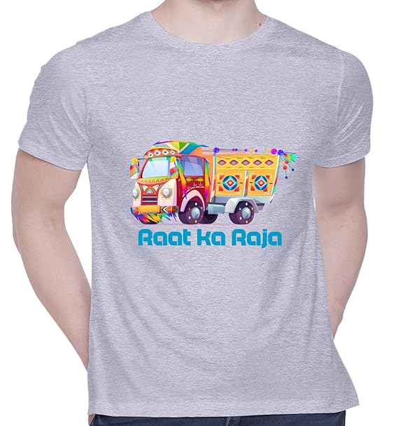 Buy CreativiT Graphic Printed T-Shirt for Unisex Raat ka Raja Tshirt ...