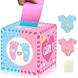 Amazon.com: Boy or Girl Gender Reveal Ballot Box with 50 Cards, Baby ...