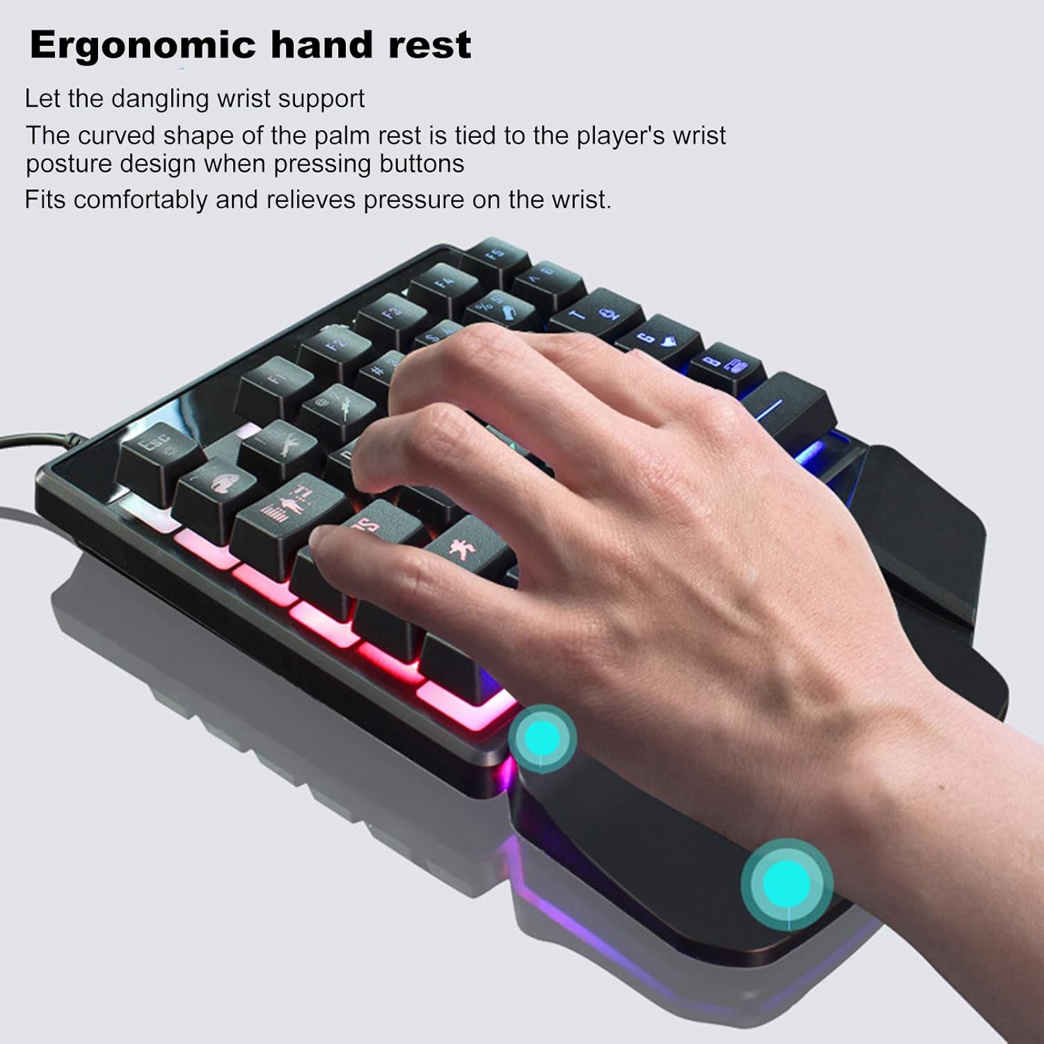 214 keyboard and Mouse Combo,Wired USB One‑Handed Computer Gaming ...