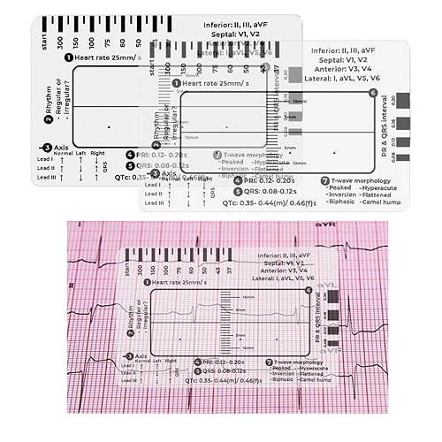 2 Pack ECG 7 Step Ruler for ECG EKG Interpretation - Portable ECG ...