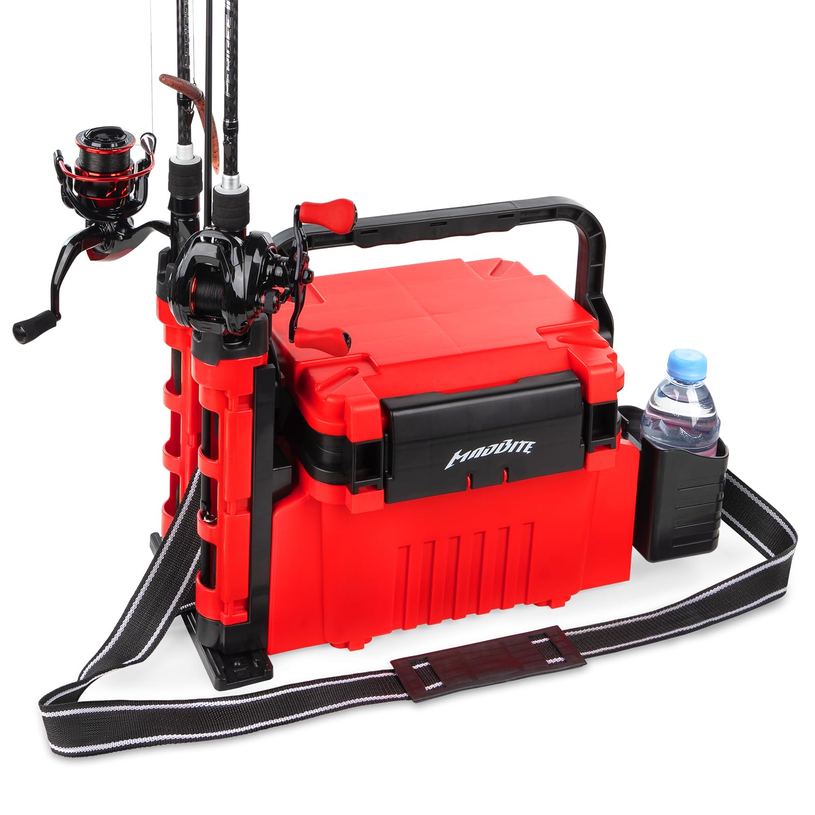 MadBite By KastKing RigHub Portable Tackle Storage Box, Adjustable Rod ...