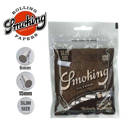 Buy Smoking Filters Brown Slim Size Packet (120 Filter Tips) Online at ...