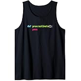 Amazon.com: Funny Python Code Pun Design - def procrastinate pass T-Shirt : Clothing, Shoes ...