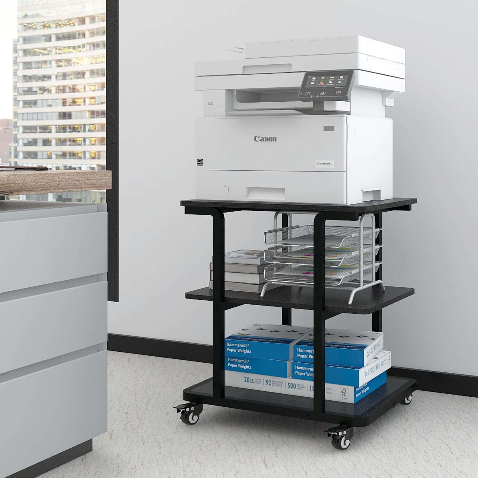Natwind 3Tiers Larger Printer Stand 24''x20''x26'' Printer Table with ...