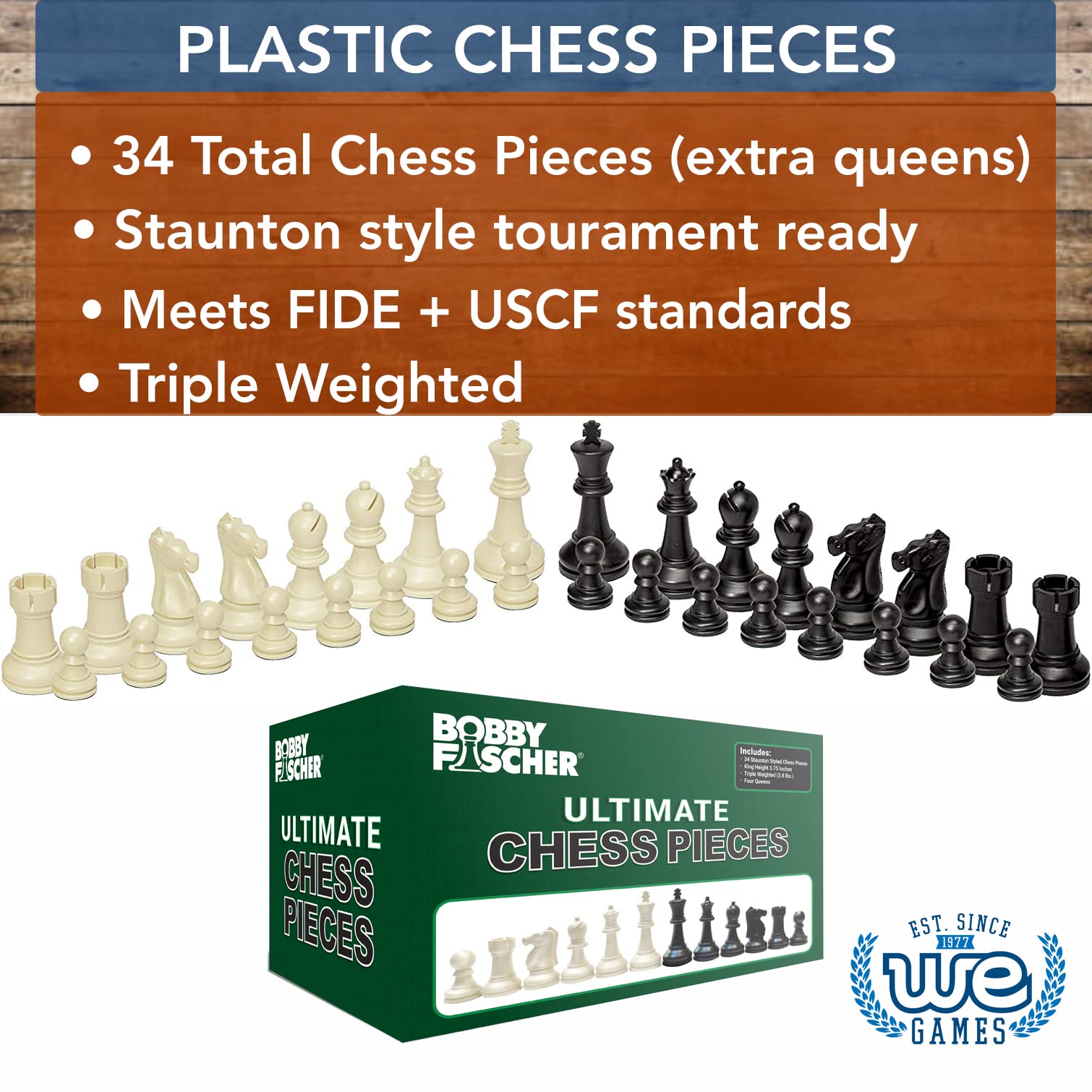 Mua Bobby Fischer Ultimate Chess Pieces Set, Staunton Plastic ...