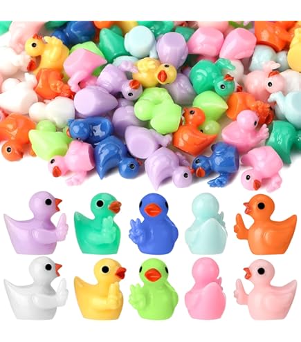 Mini Resin Bunnies Jeep Ducks 75pcs Tiny Small Easter Resin Ducks, 5 ...