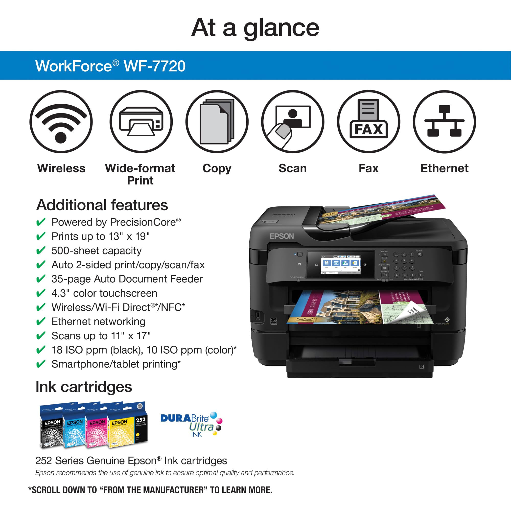 Mua Epson WorkForce WF-7720 Wireless Wide-format Color Inkjet Printer ...