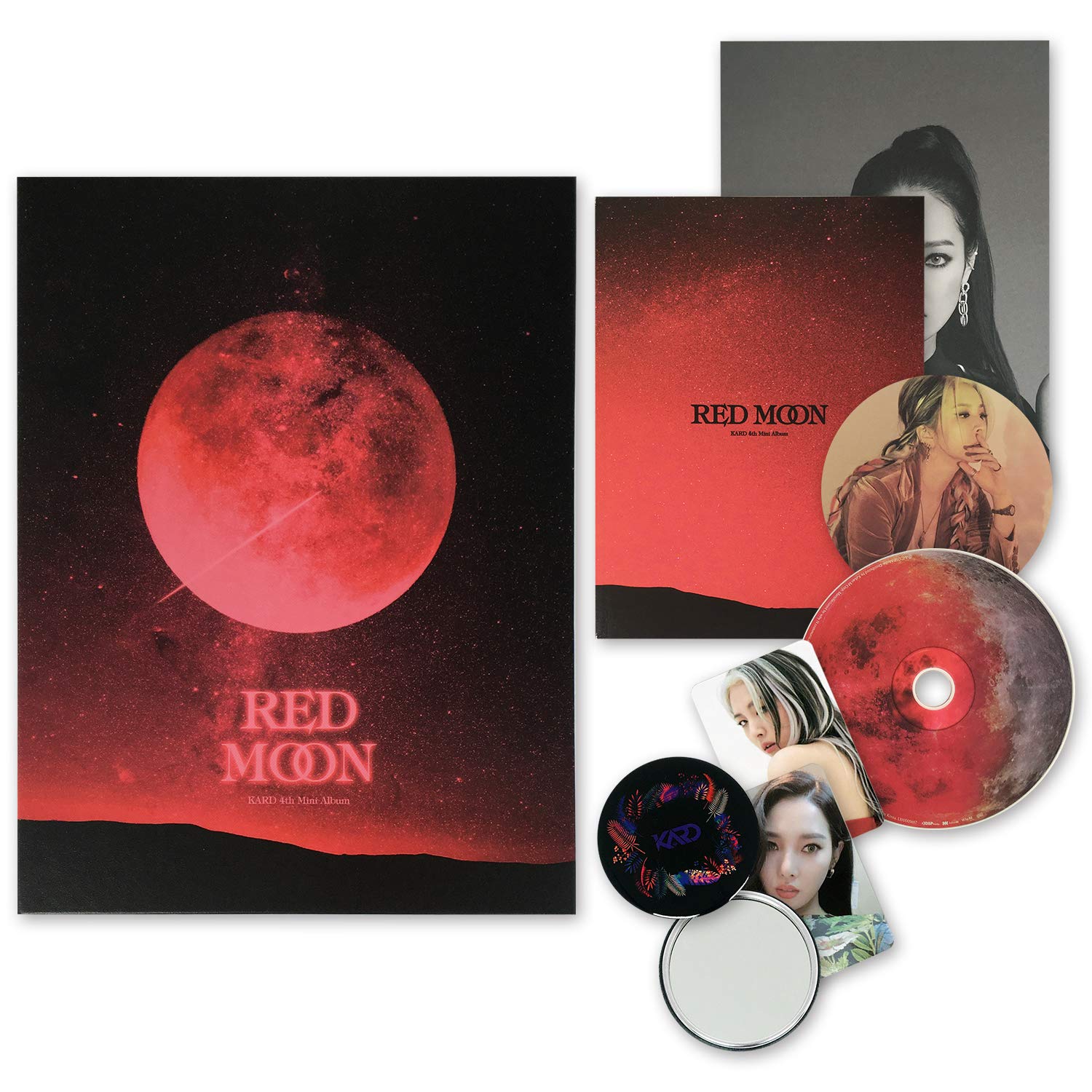 KARD 4th Mini Album - [ RED MOON ] CD + Photobook + Photocards + Moon ...