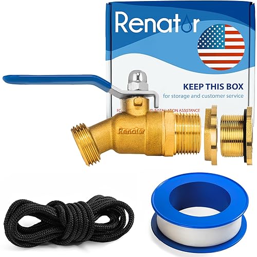 Renator Brass Rain Barrel Spigot Kit. Lead-Free Compliant. 3/4 Inch ...