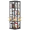 Aheaplus Rotating Bookshelf, 360 Display Wood Spinning Bookshelf, Floor ...