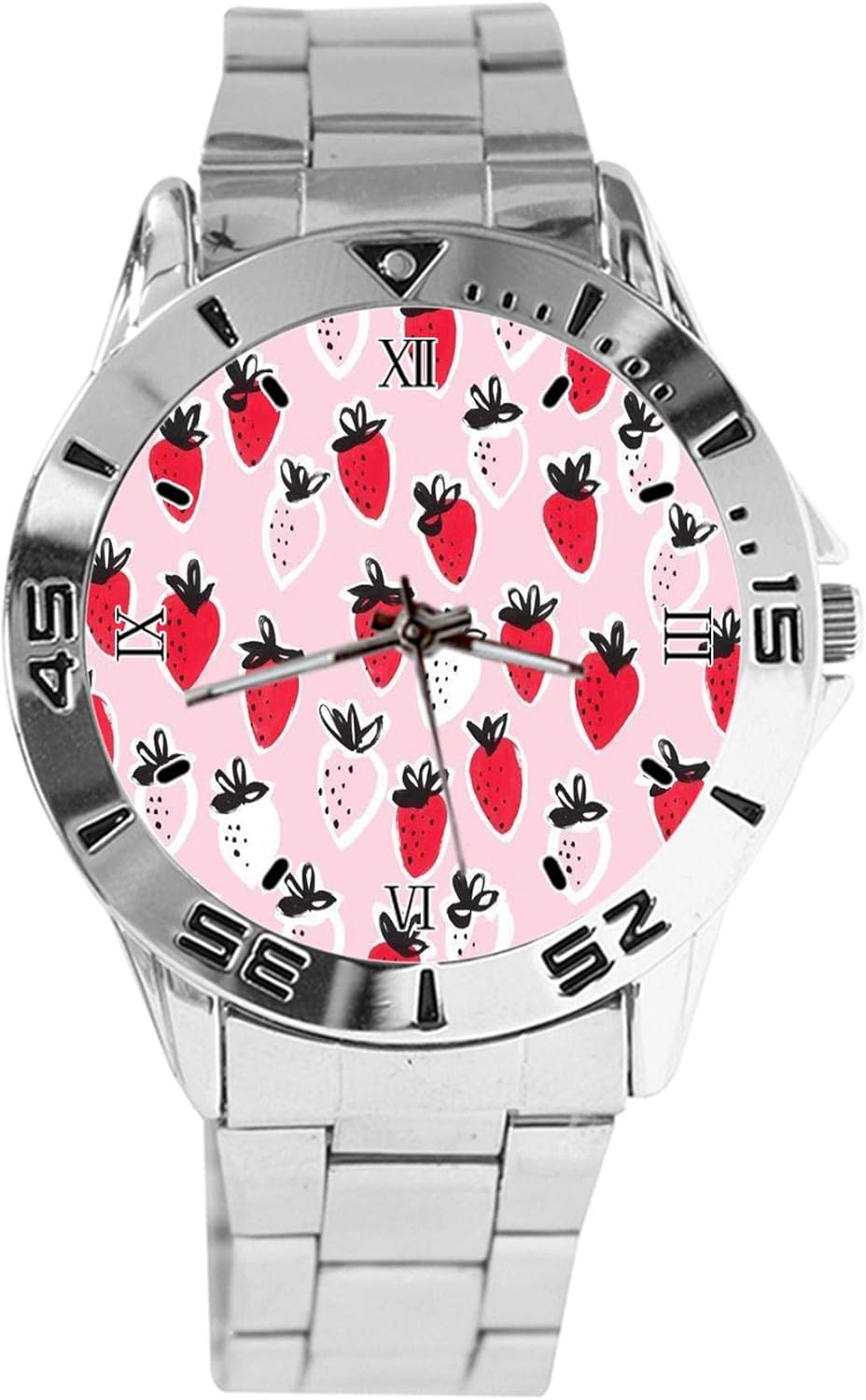 Strawberry Women's Watches Stainless Steel Analog Waterproof Wrist ...