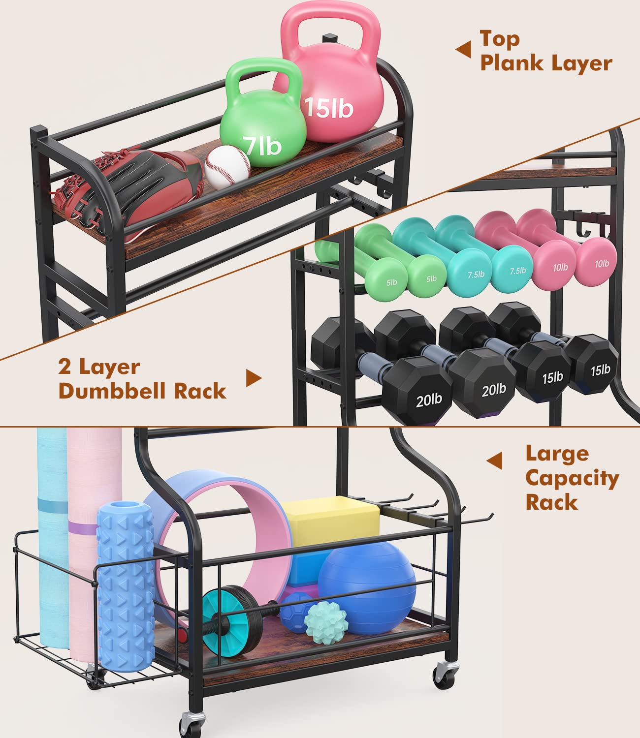 Mua Weight Rack for Dumbbells, All in One Home Gym Storage Rack for ...