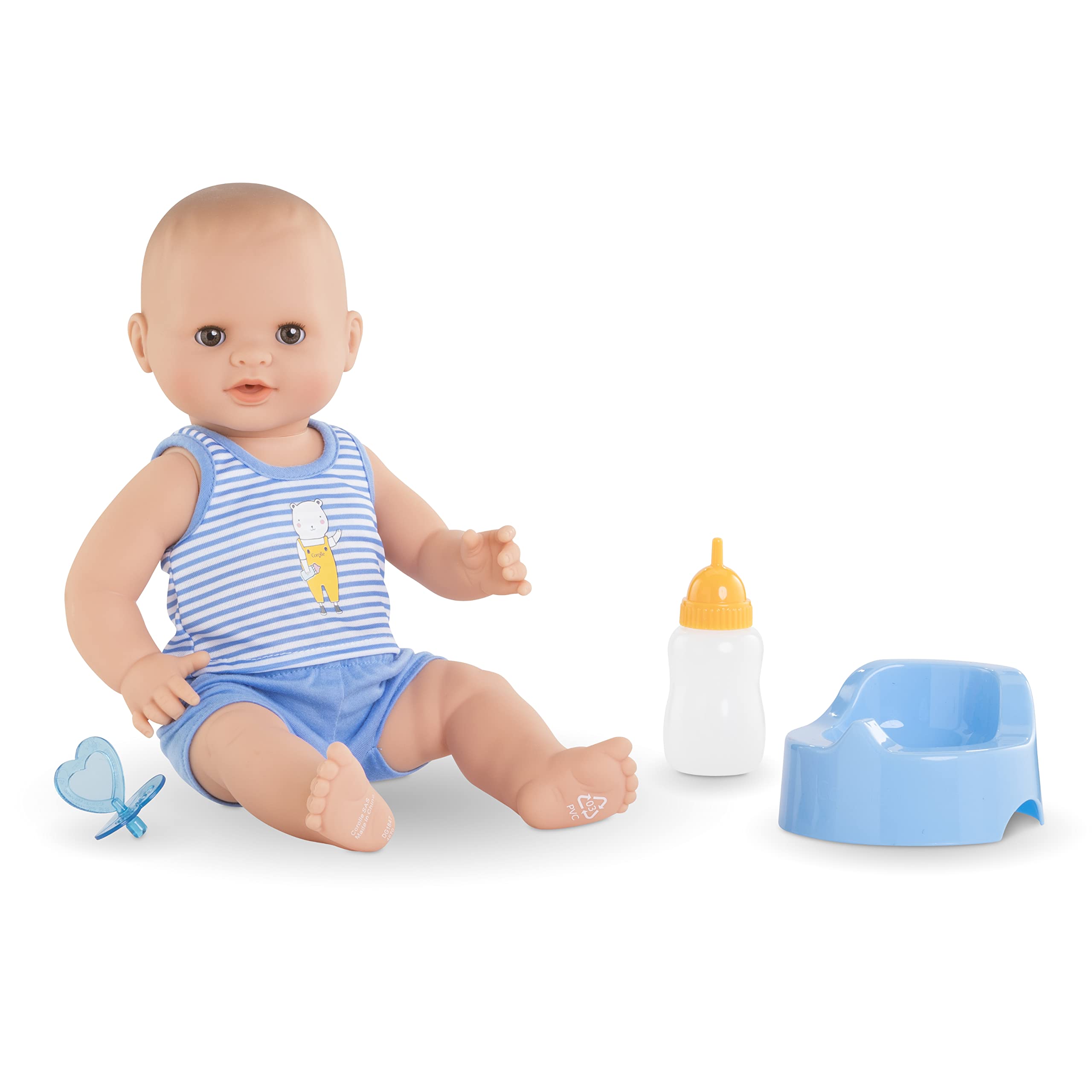 Corolle Drink and Wet Bath Baby Paul - 14” Boy Baby Doll with 3 ...