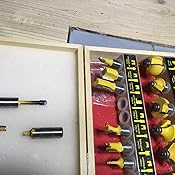 Spares2go Tungsten Carbide Tipped Router Bit Set (15 Pieces, 12.7mm 1/2 ...
