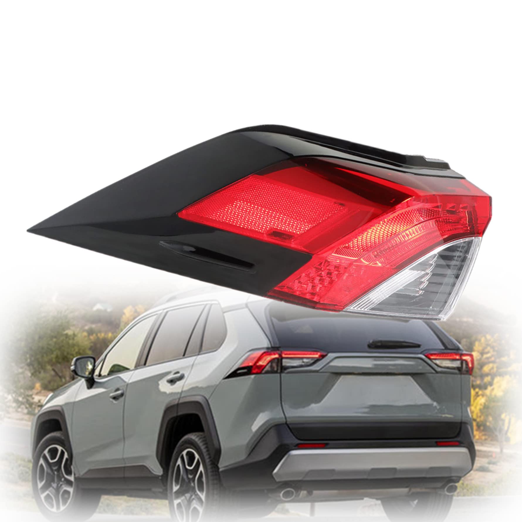 munirater 1-Pack Left Outer Rear Tail Light Brake Lamp Replacement for 2019-2021 Toyota RAV4 ...