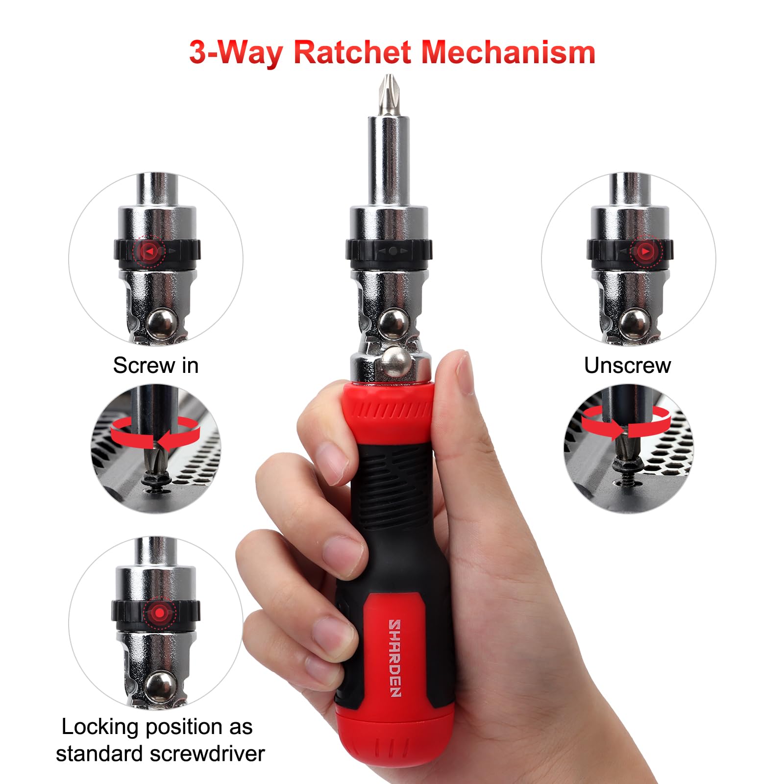 Mua SHARDEN Ratcheting Screwdriver 13-in-1 Multibit Screwdriver All in ...