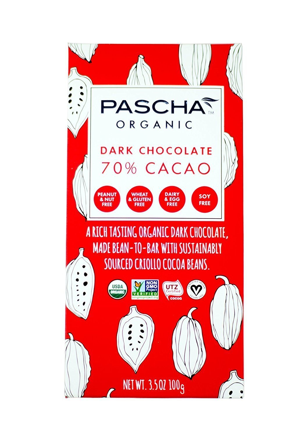 Amazon.com : Pascha Organic Dark Chocolate, 55% Cacao, 3.5 Ounce ...