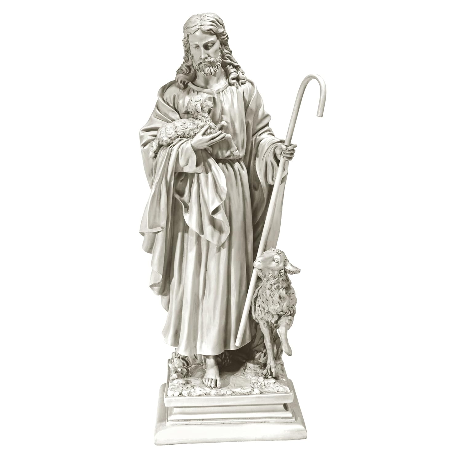 Design Toscano Jesus The Good Shepherd Religious Garden Statue, Grand ...