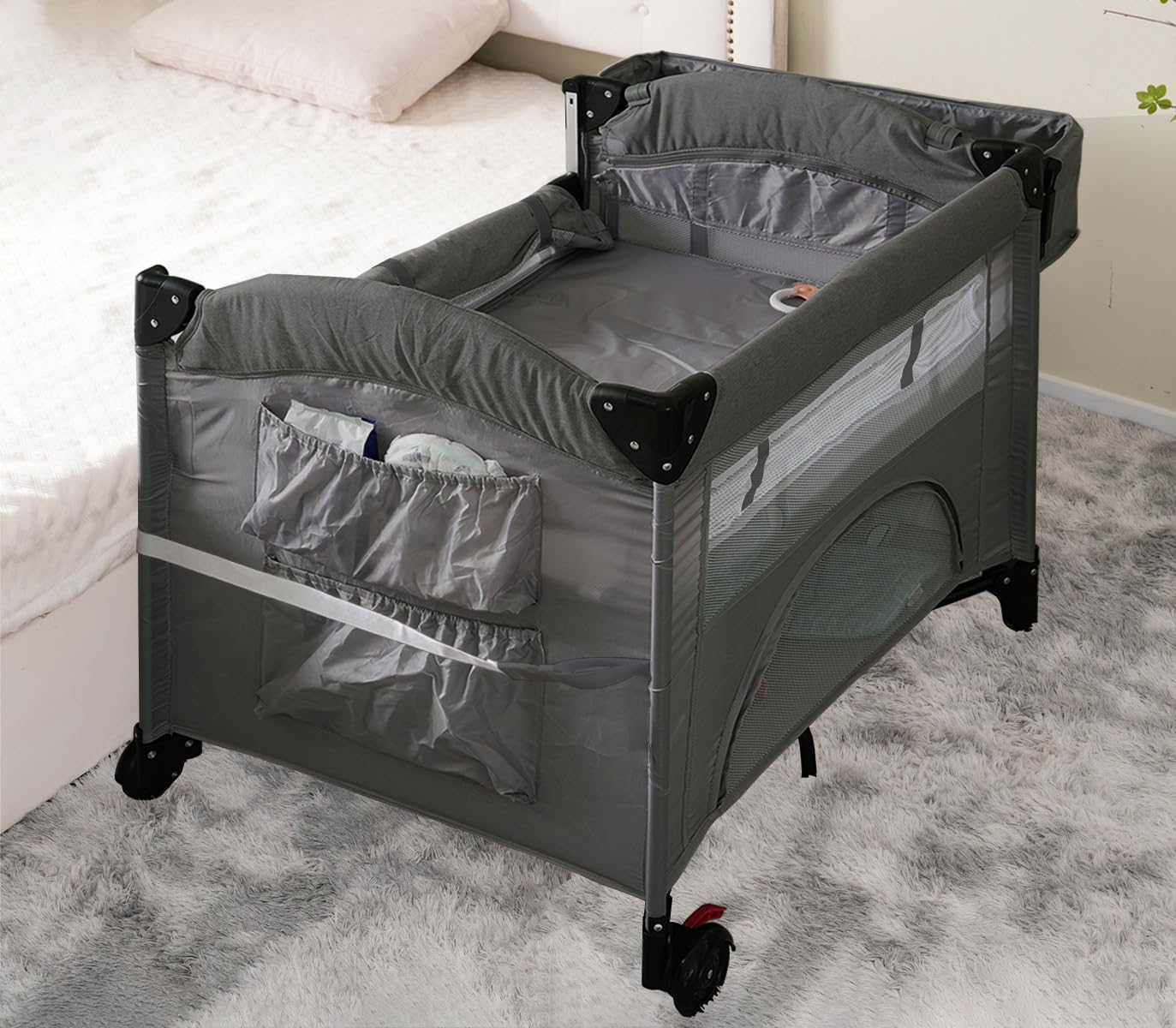 Mua Kennkari Baby Crib, Playpen, Foldable, Bed-Along Bed, Adjustable ...