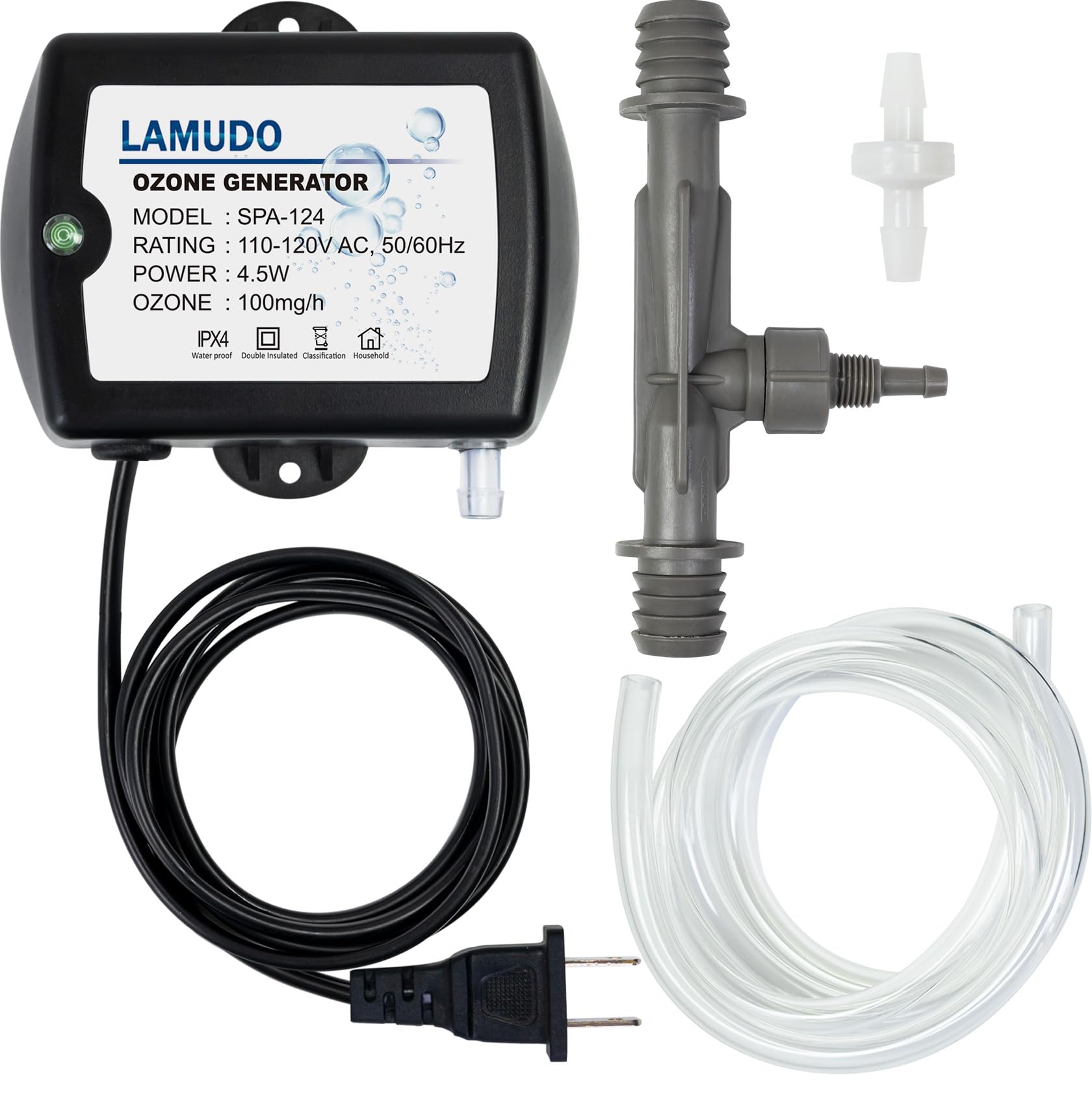 Lamudo Ozone Generator for Cold Plunge with Venturi Injector, SPA-124 ...
