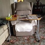 NRS Healthcare M99394 Adjustable Curved Over Bed/Chair Table with ...