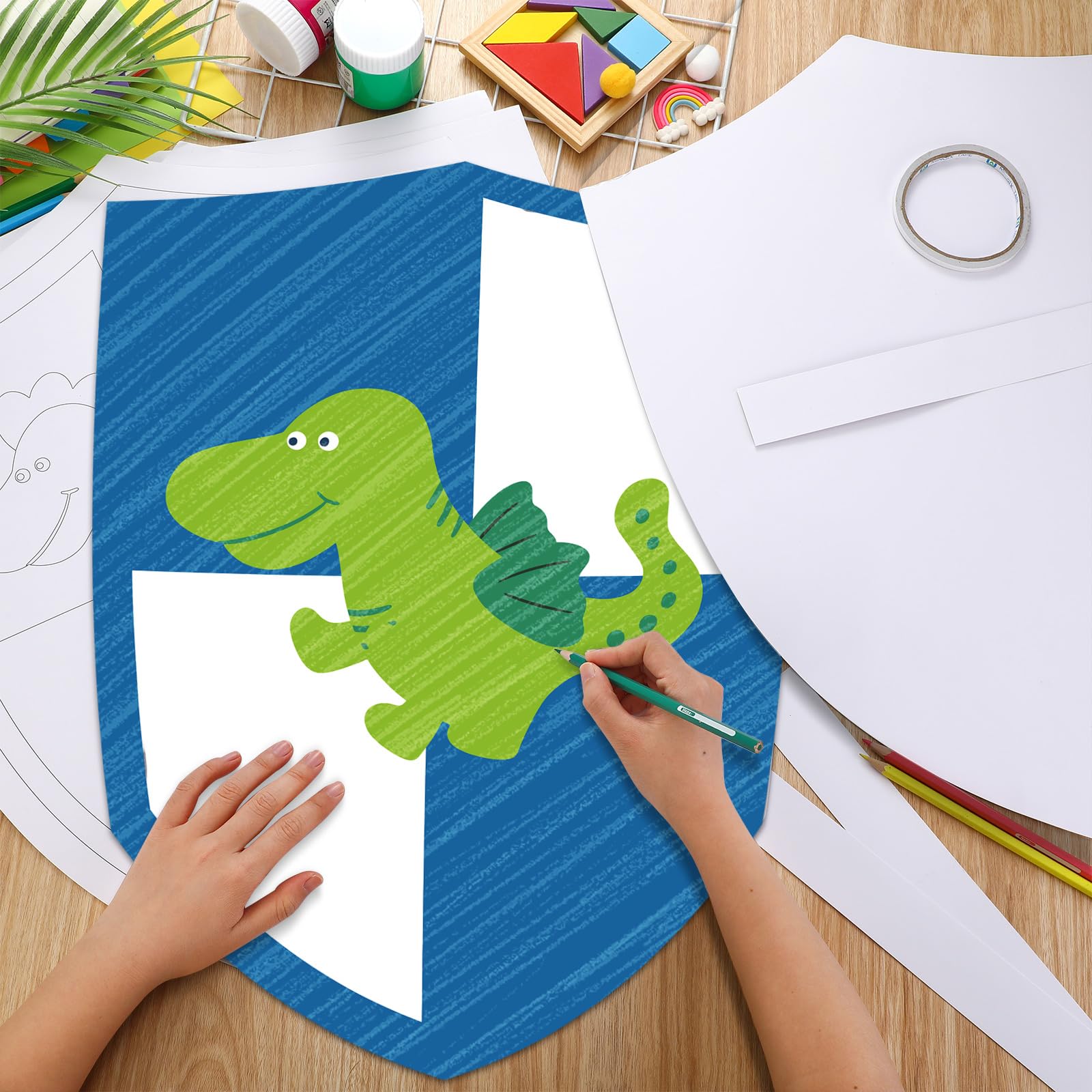 Mua 24 Pcs Blank Paperboard Shields DIY Shield Kit for Kids Shield ...