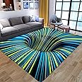 Amazon.com: Blue Green 3D Optical Illusion Area Rugs Geometric Swirl ...