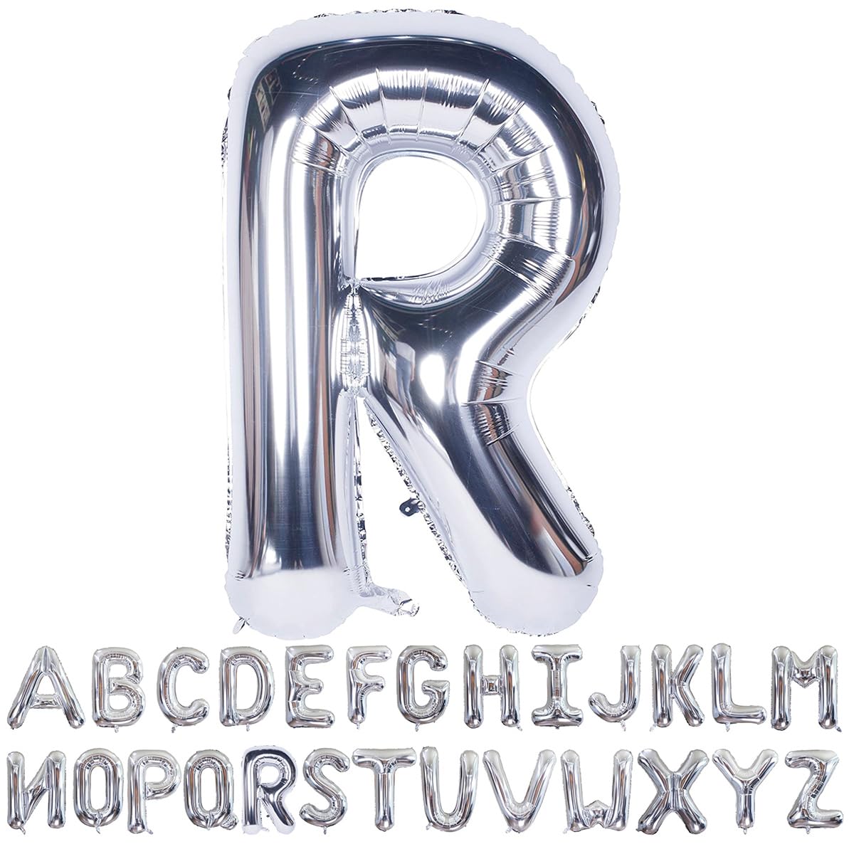 Silver Letter R Balloons 40 inch Large Alphabet R Balloons Silver ...