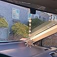 Amazon.com: Sun Hanging Car Charm,Green and Gold Rear View Mirror ...