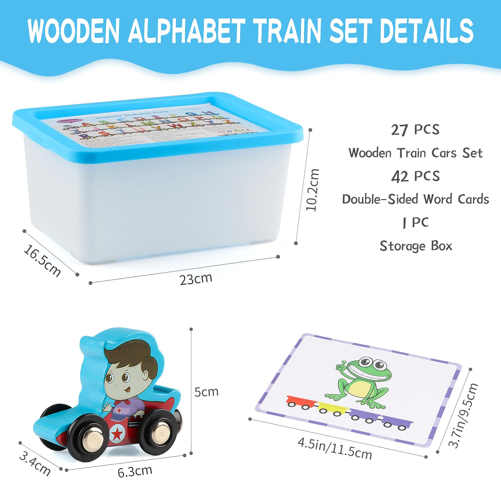 Mua Wondertoys Wooden Alphabet Train Toy 27 PCS Magnetic Alphabet ABC ...