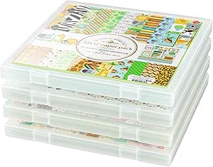 Amazon.com: iBune 4 Pack 12x12 Paper Storage Box, Scrapbook Storage Box ...