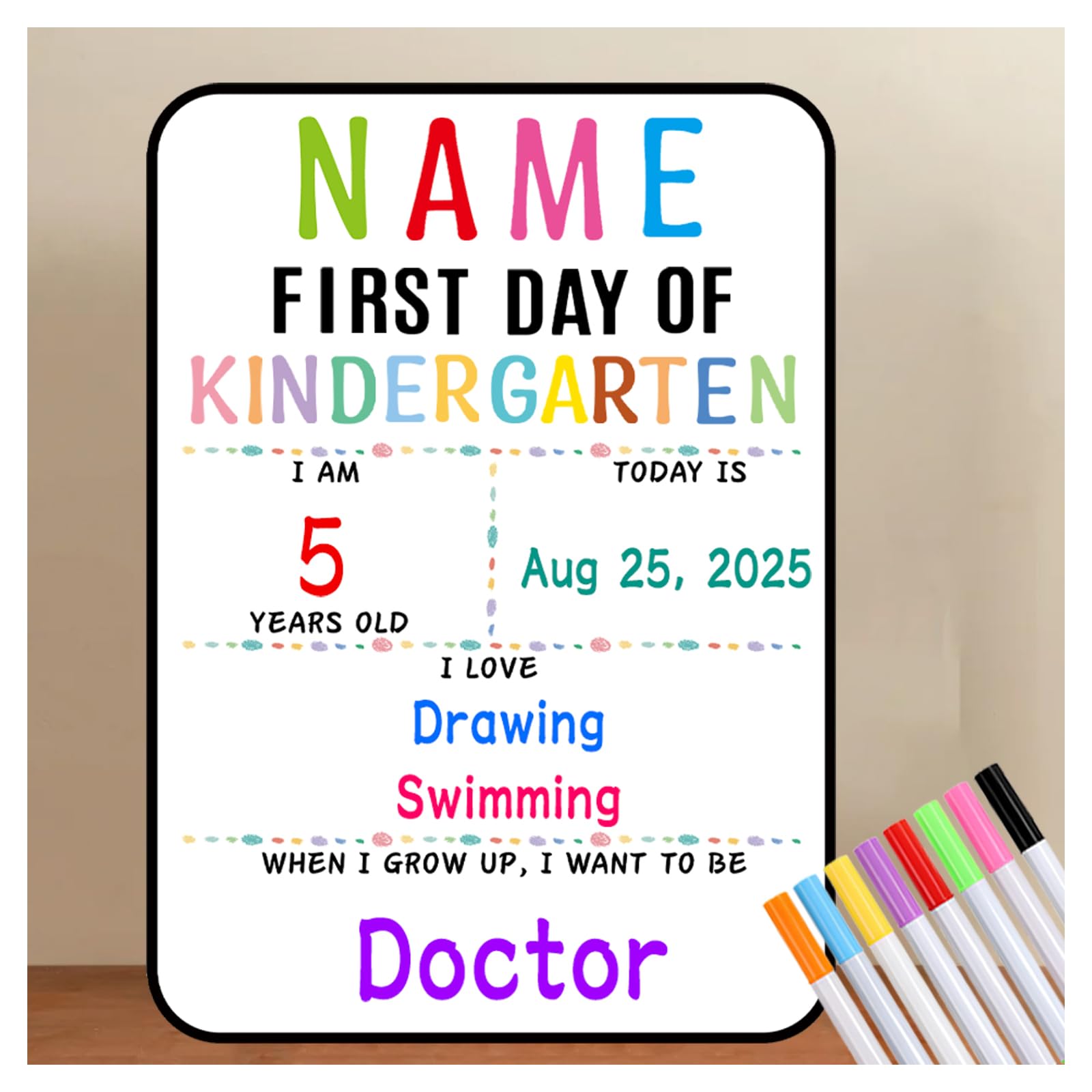 First Day of School Sign, 3-in-1 Back to School White Board Set ...